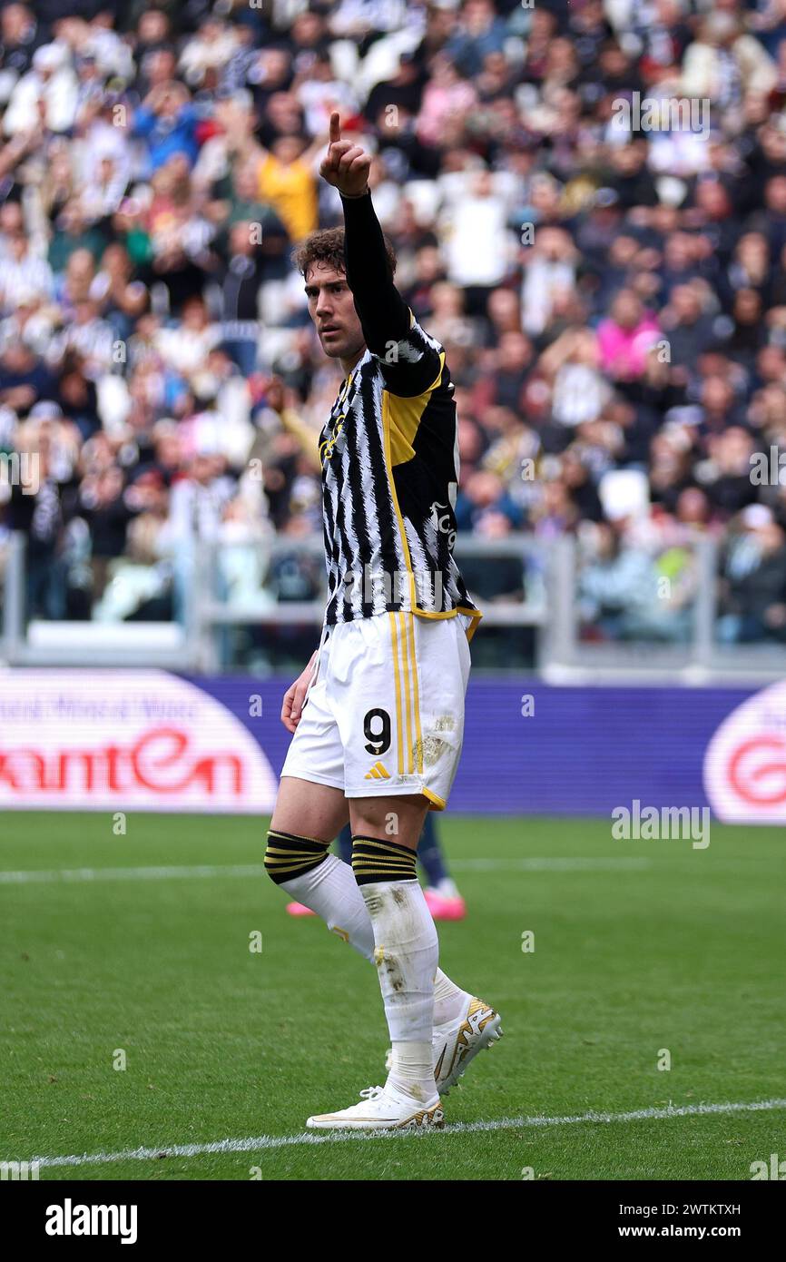 Dusan Vlahovic of Juventus Fc gestures during the Serie A football ...