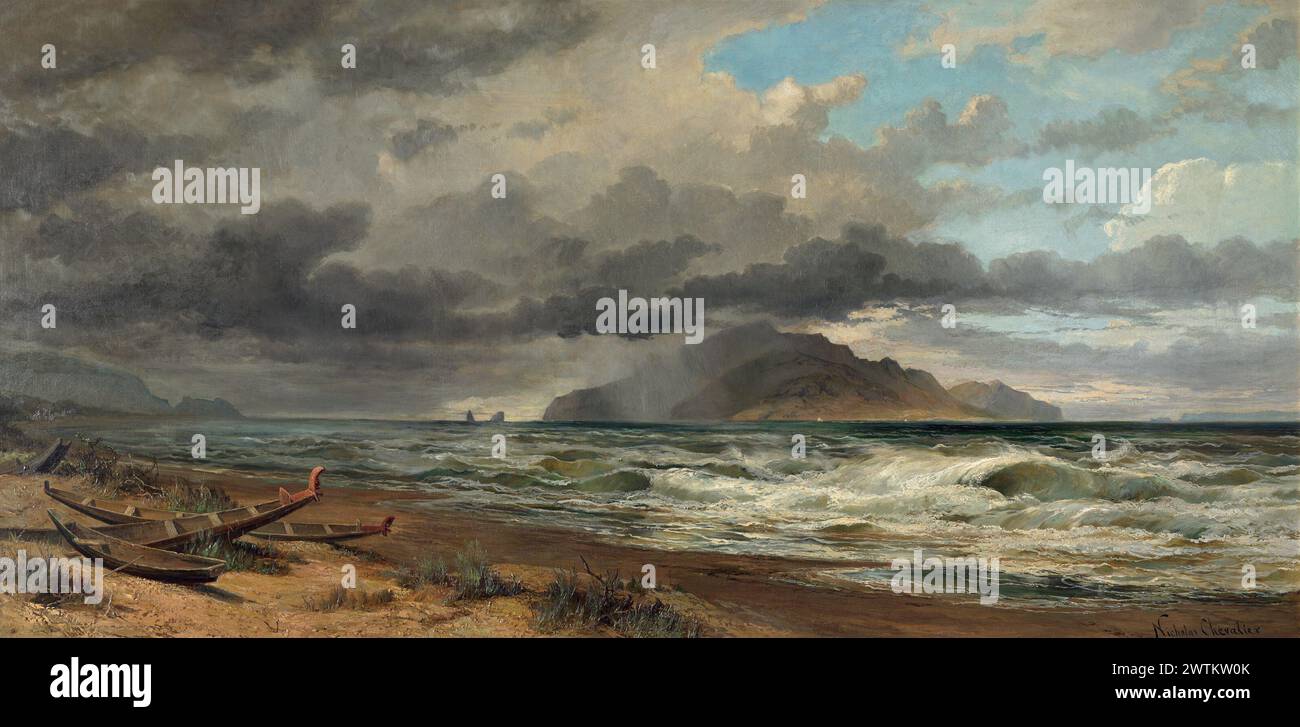 Cook Strait, New Zealand paintings Stock Photo - Alamy