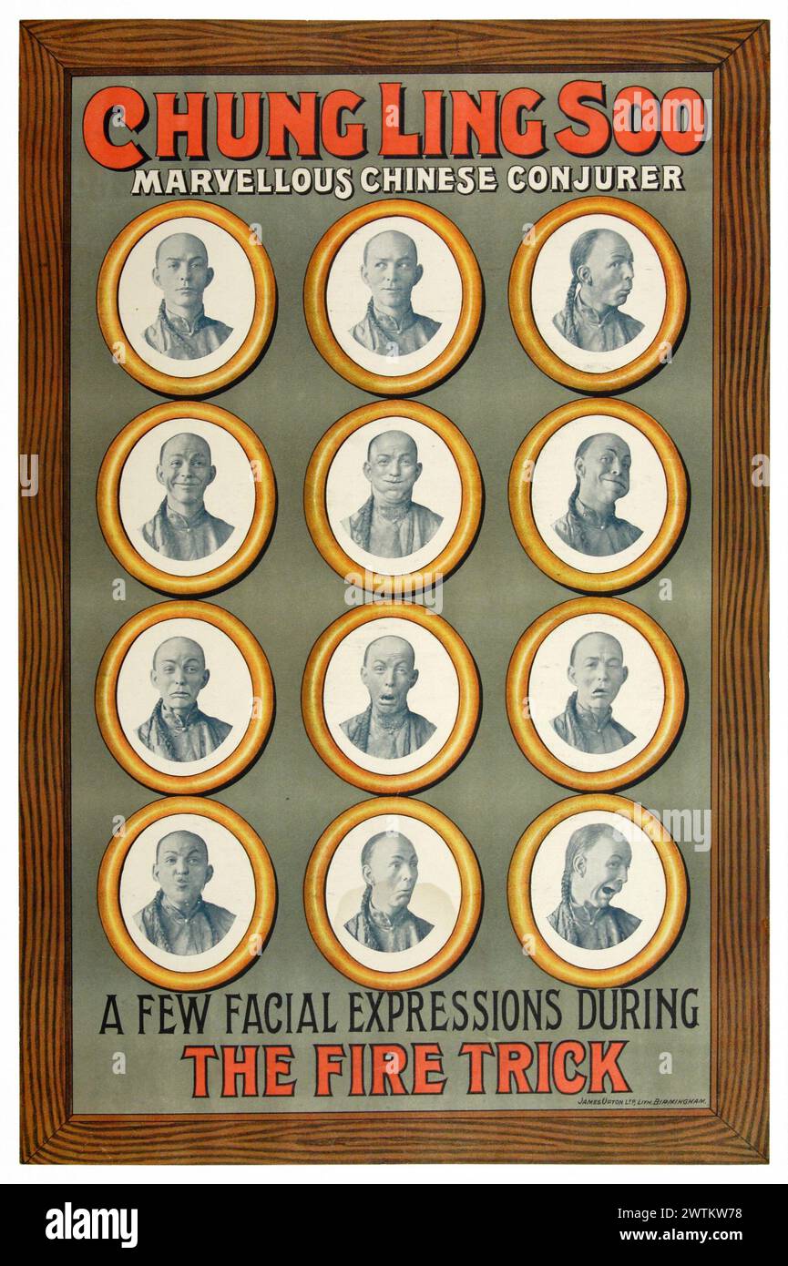 Magic poster - Chung Ling Soo- A Few Facial Expressions During The Fire ...