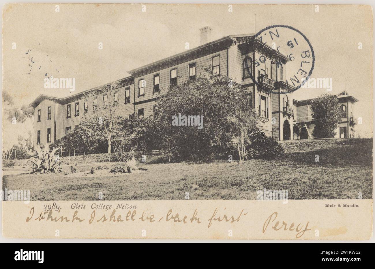 Girls College, Nelson photographic postcards Stock Photo - Alamy