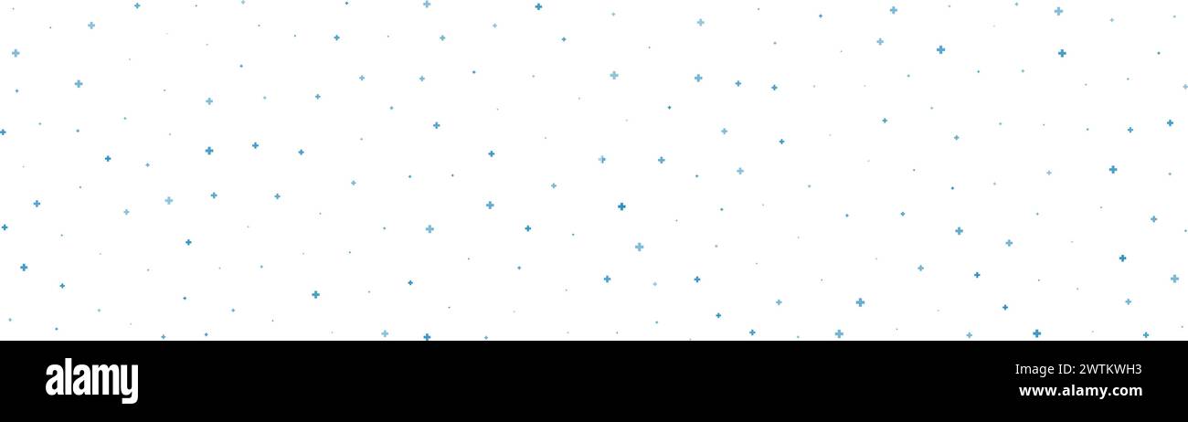 Blue Or Plus Symbols Of Different Sizes And Opacity On White Background