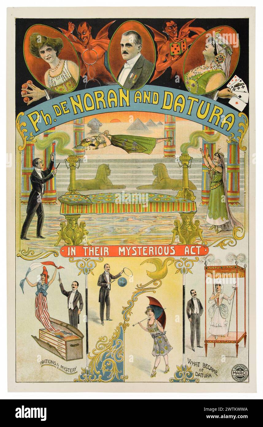 Magic poster - Ph. De Noran and Datura In Their Mysterious Act Stock ...