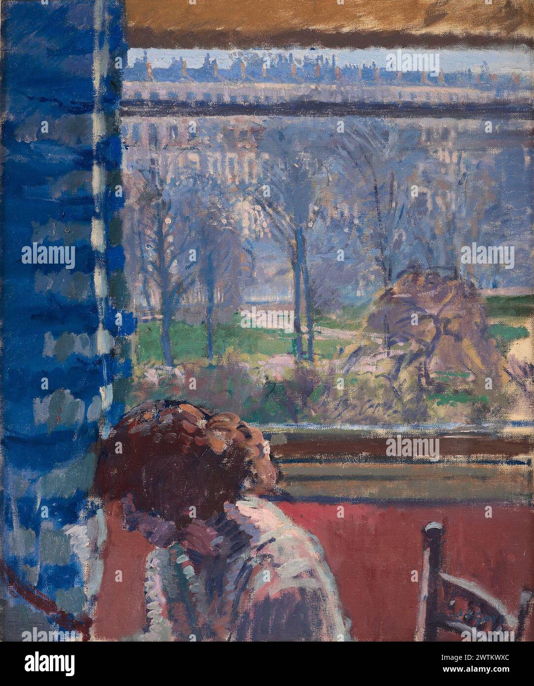 The window oil paintings Stock Photo - Alamy