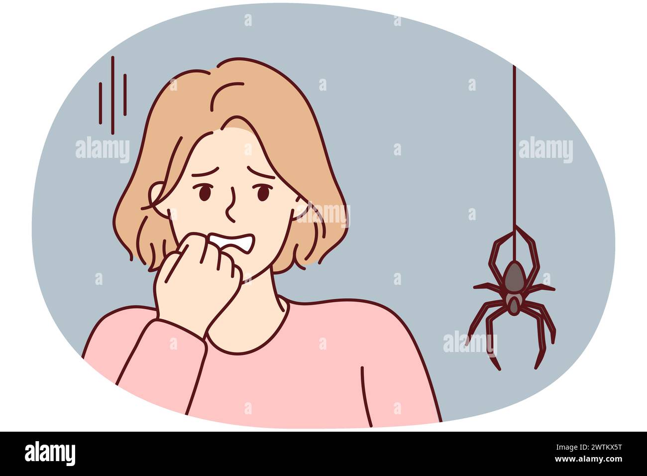 Spider phobia woman Stock Vector Images - Alamy