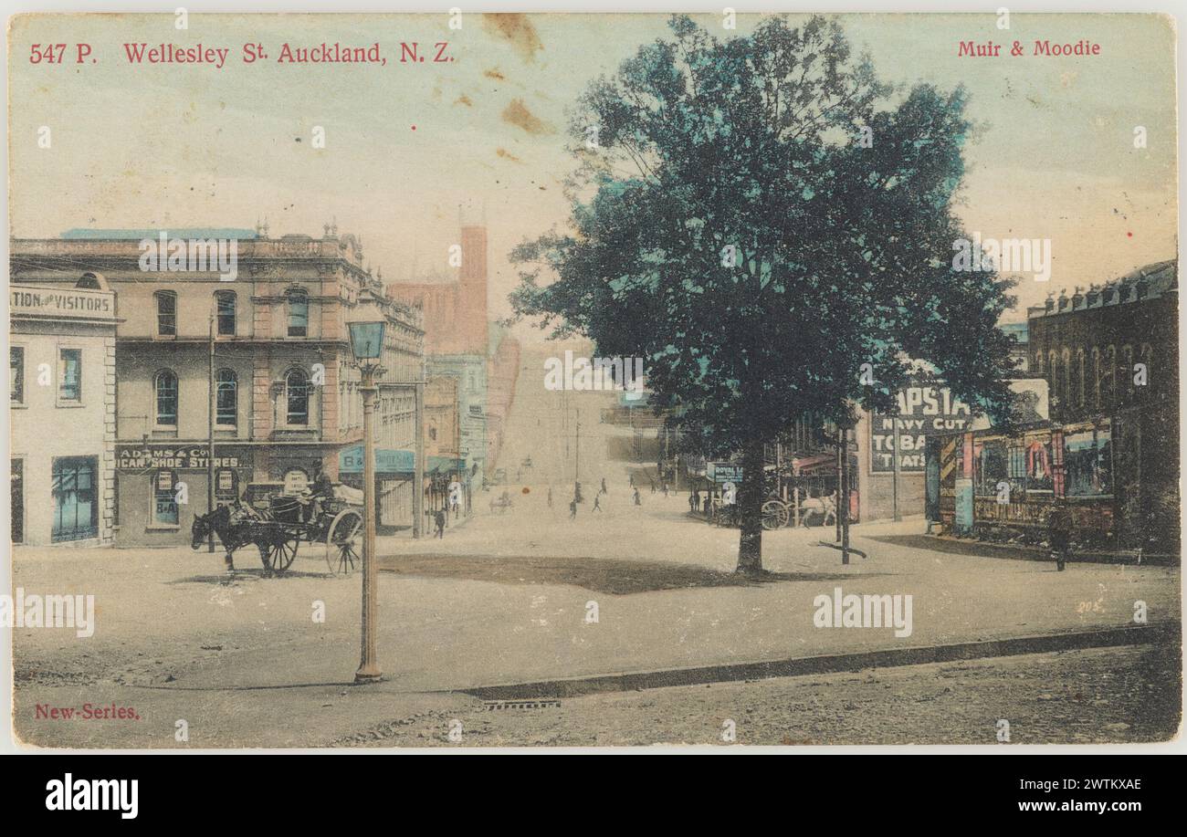 Wellesley Street, Auckland, New Zealand photographic postcards Stock ...