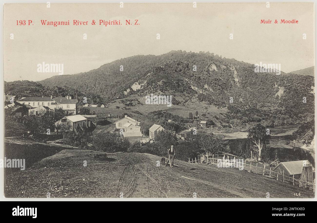 Wanganui River and Pipiriki, New Zealand photographic postcards Stock ...