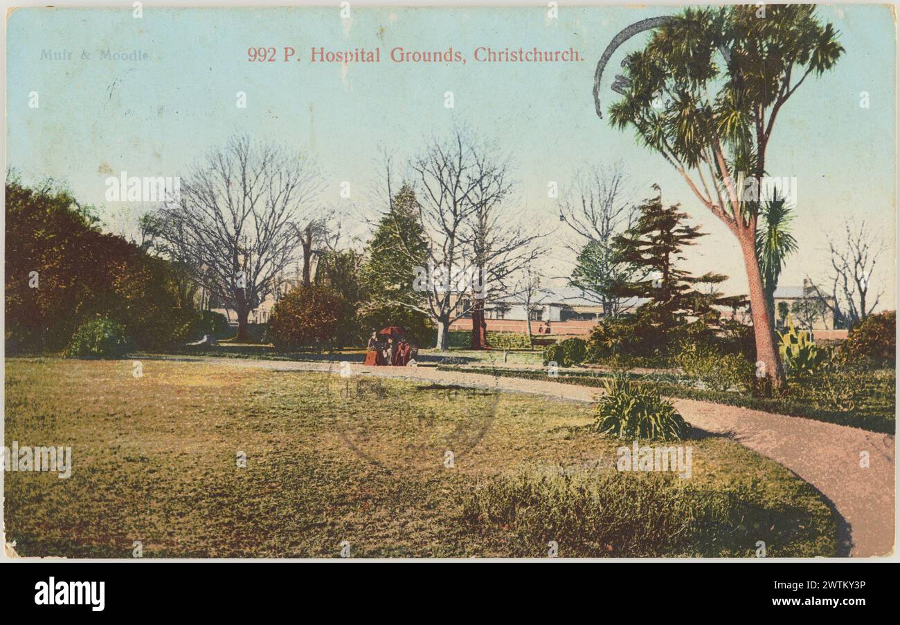 Hospital Grounds, Christchurch photographic postcards Stock Photo - Alamy