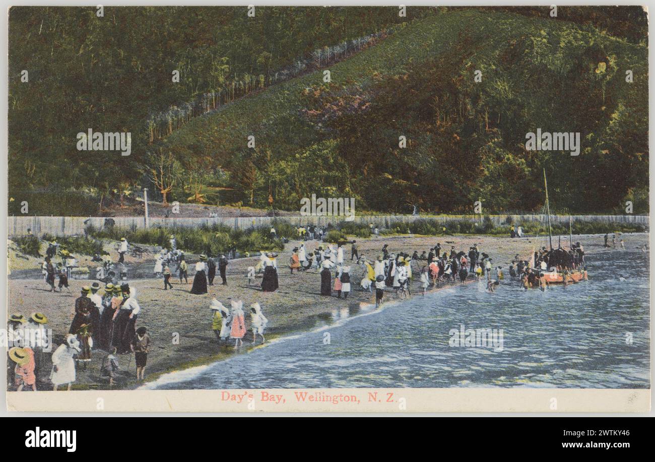 Days Bay, Wellington, New Zealand photographic postcards Stock Photo ...