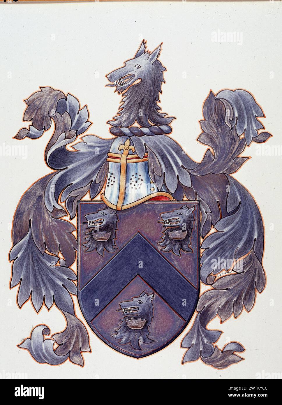 Watercolour - Armorial Bearings of Major General James Wolfe John ...