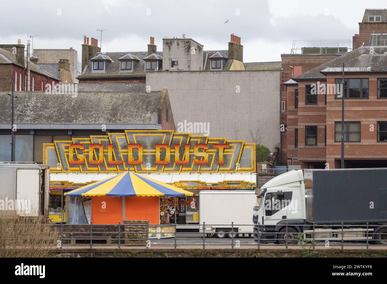 View showing part of the historic Rood Fair on the Whitesands in ...