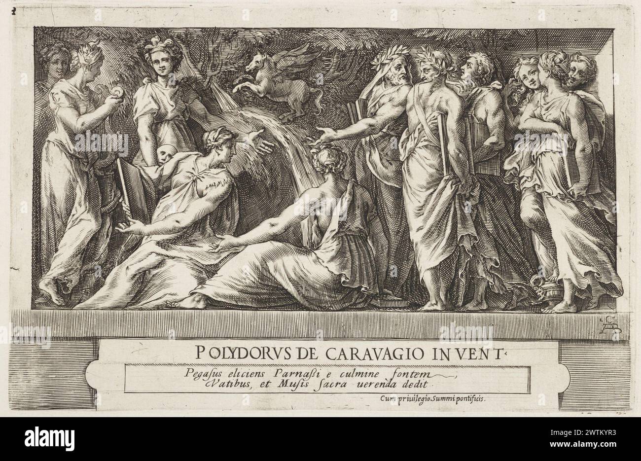 Assembly of the muses and poets on Mount Parnassus works on paper ...