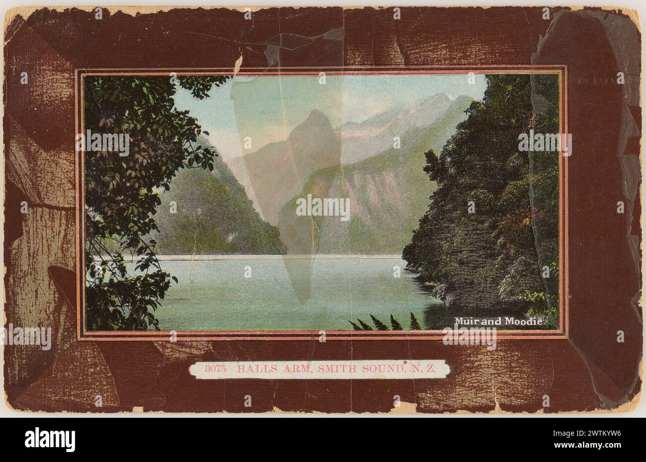 Hall's Arm, Smith Sound, New Zealand photographic postcards Stock Photo ...