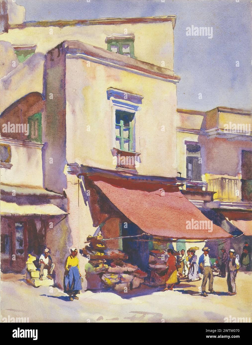 Fruit shop, Capri watercolours, works on paper Stock Photo - Alamy