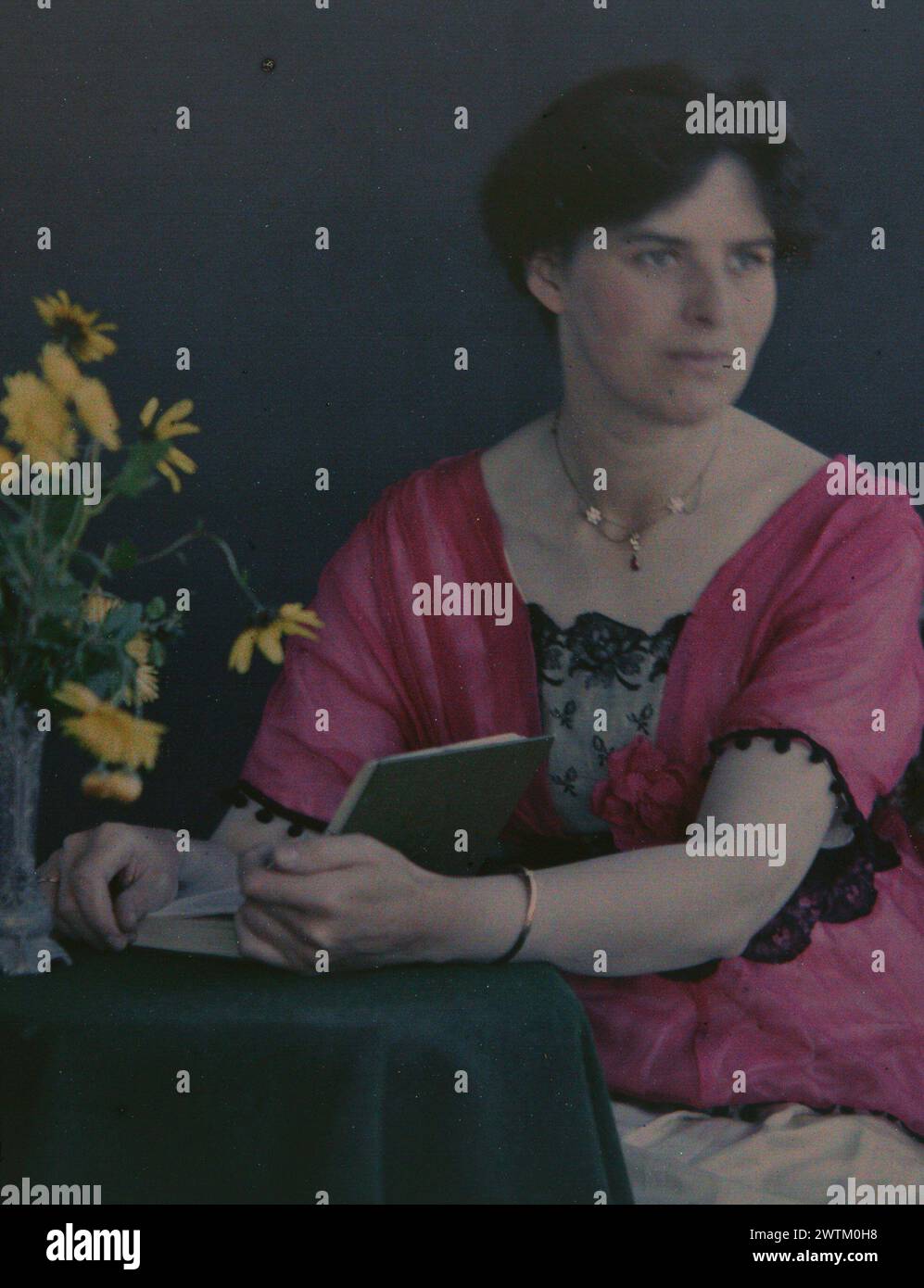 Portrait of a woman Autochromes, colour photographs, portraits Stock ...