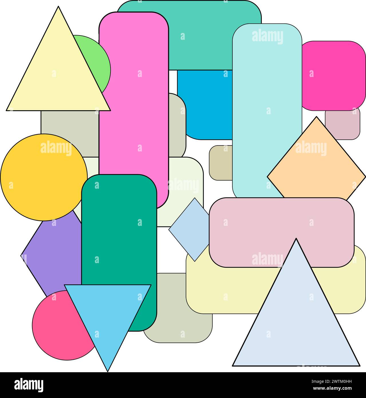 Vibrant Geometric Illustrations in Various Pastel Colors, Germany Stock ...