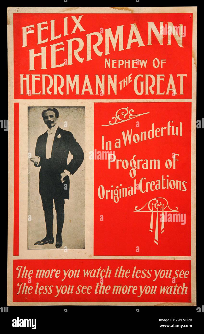 Magic poster - Felix Herrmann Nephew of Herrmann The Great Stock Photo ...
