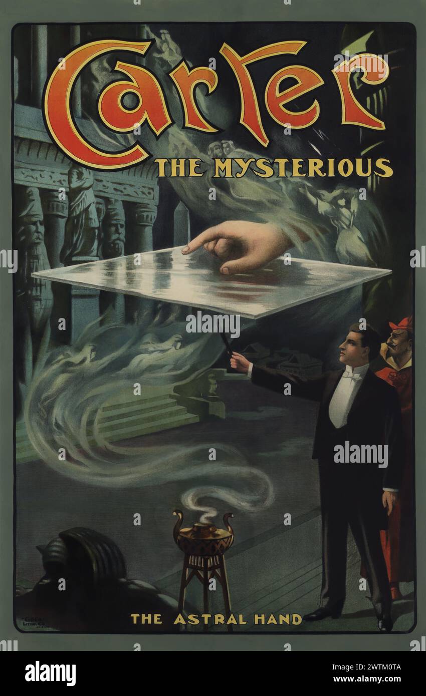 Magic poster - Carter The Mysterious - The Astral Hand Stock Photo - Alamy