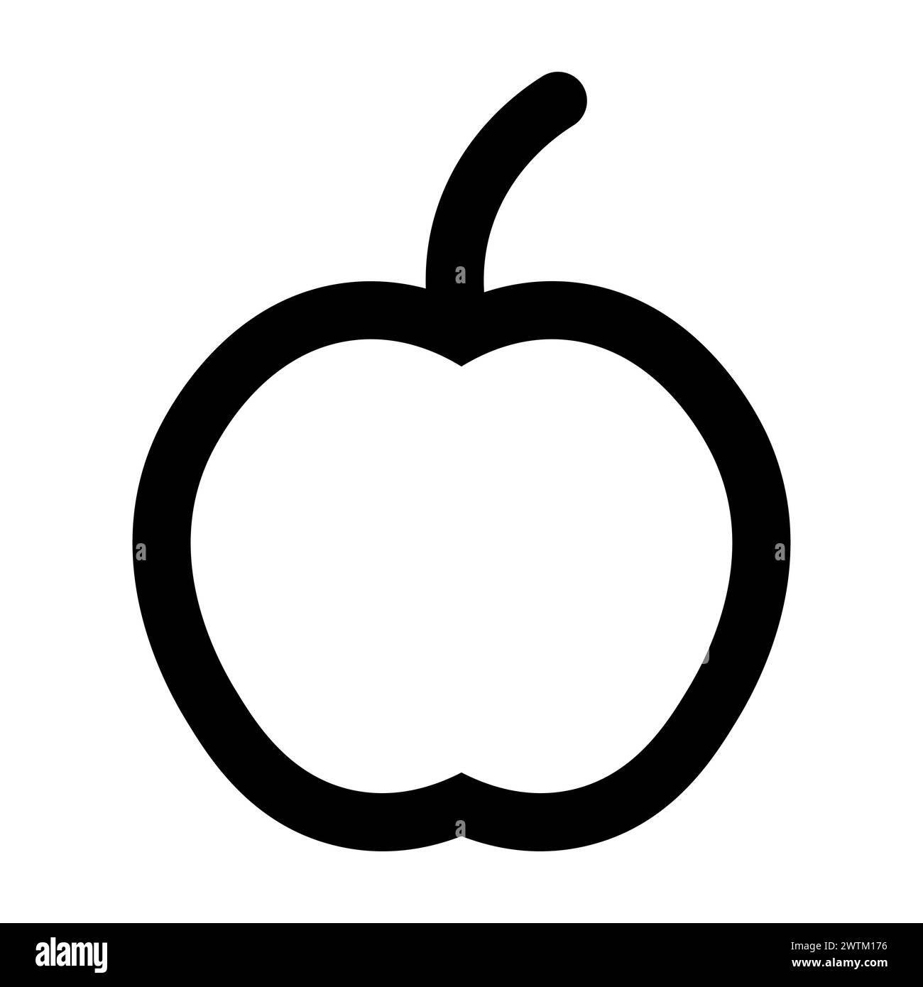black vector apple icon on white background Stock Vector Image & Art ...