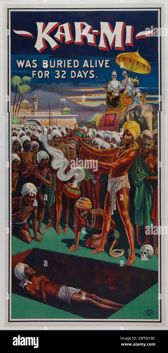 Magic poster - Kar-Mi Was Buried Alive For 32 Days Joseph B. Hallworth ...