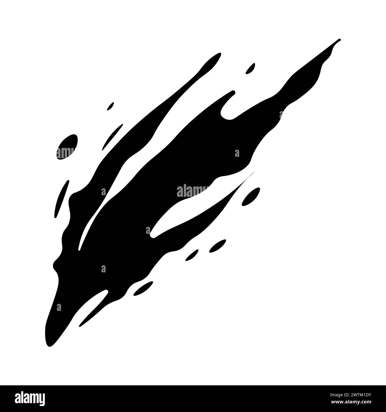black vector abstract splash on white background Stock Vector Image ...
