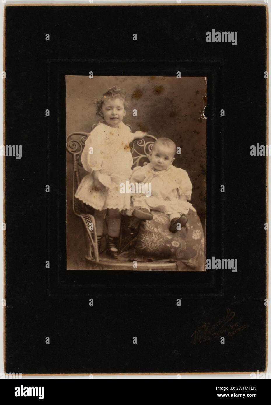 Gelatin silver print - Portrait of two unidentified children, Quebec ...