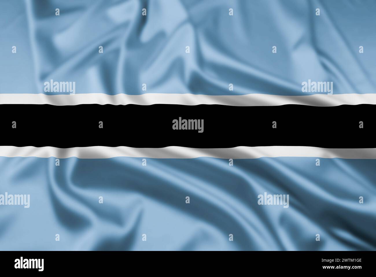 The Flag of The Republic of Botswana, with a Ripple Effect Stock Photo ...