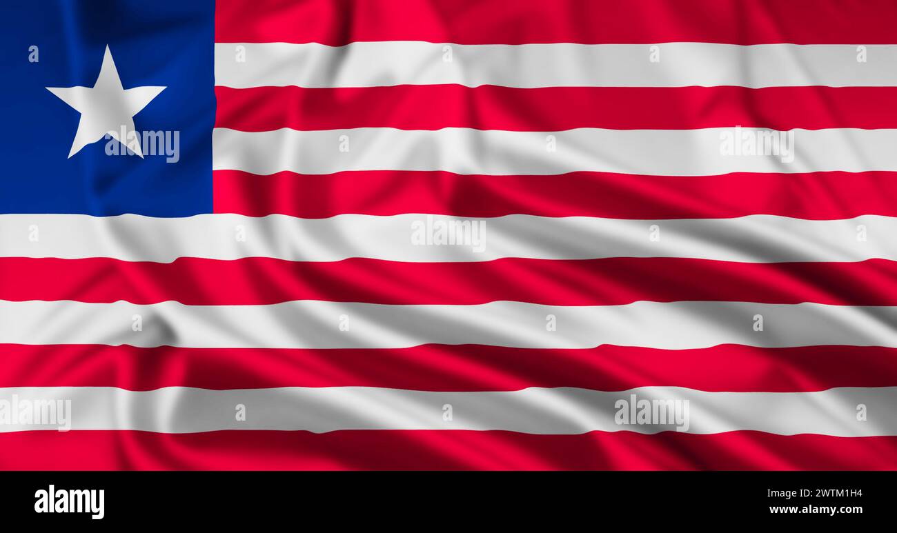 The Flag of The Republic of Liberia with a Ripple Effect Stock Photo ...