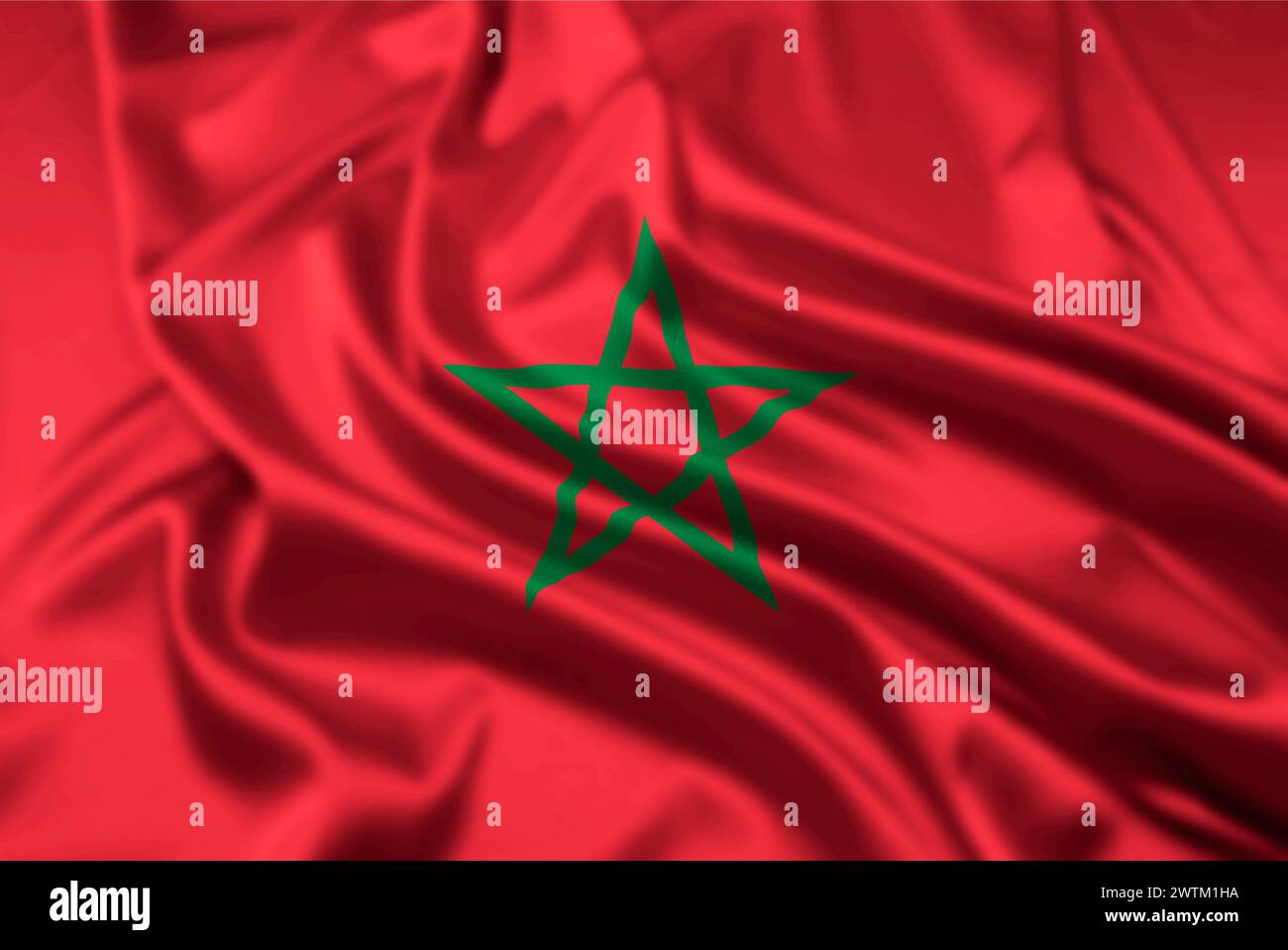 The Flag of The Kingdom of Morocco, with a Ripple Effect Stock Photo ...