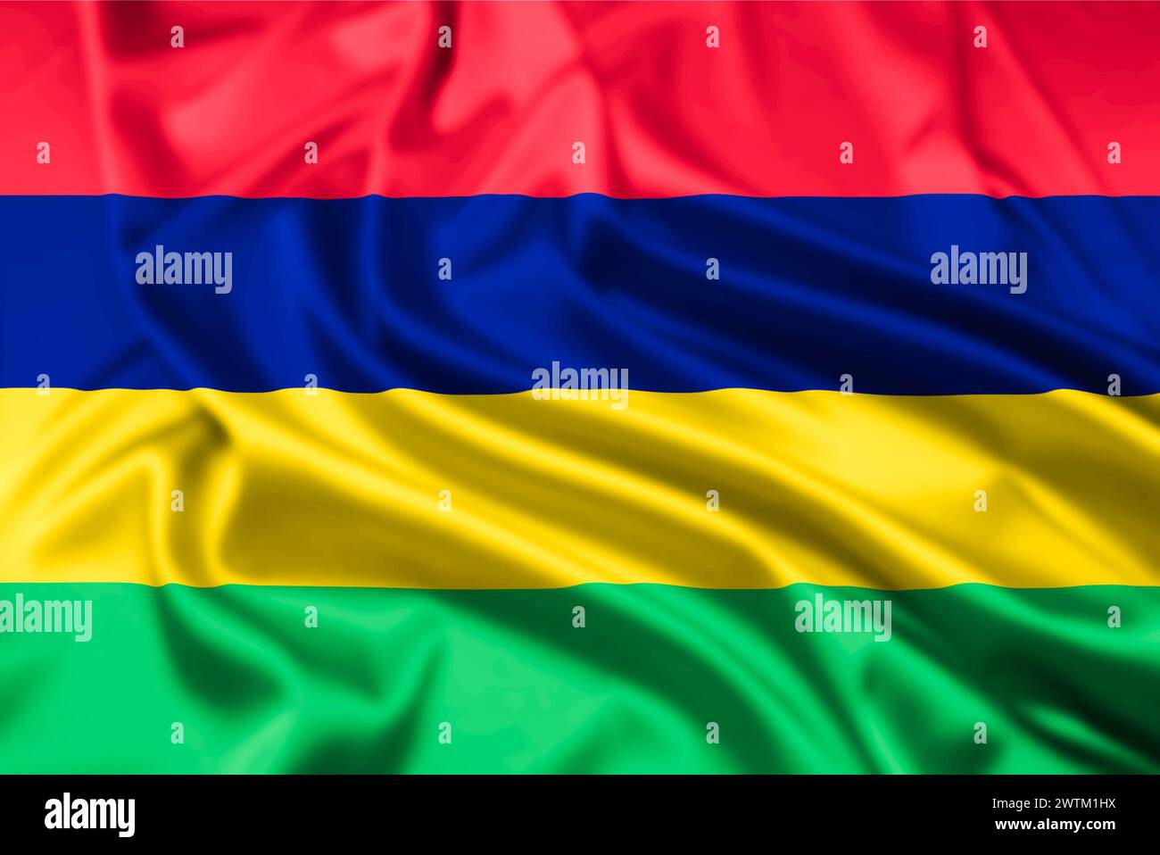 The Flag of The Republic of Mauritius, with a Ripple Effect Stock Photo ...