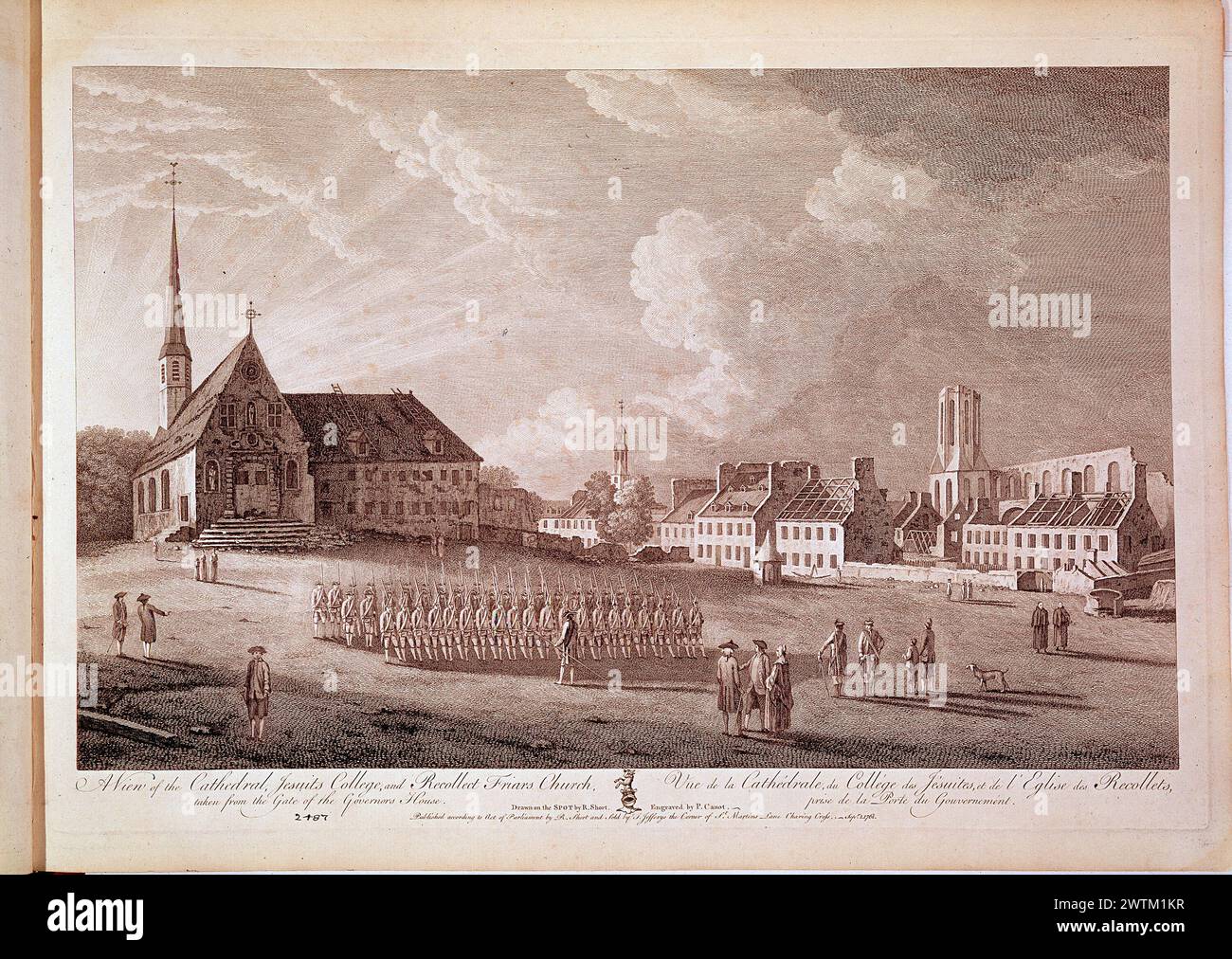 Etching - A View of the Cathedral, Jesuits College, and Recollect ...