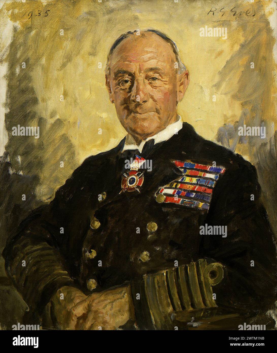 Portrait of Earl Jellicoe oil paintings, portraits Stock Photo - Alamy