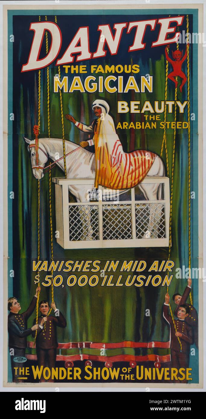 Magic poster - Dante The Famous Magician Vanishes in Mid Air Stock ...