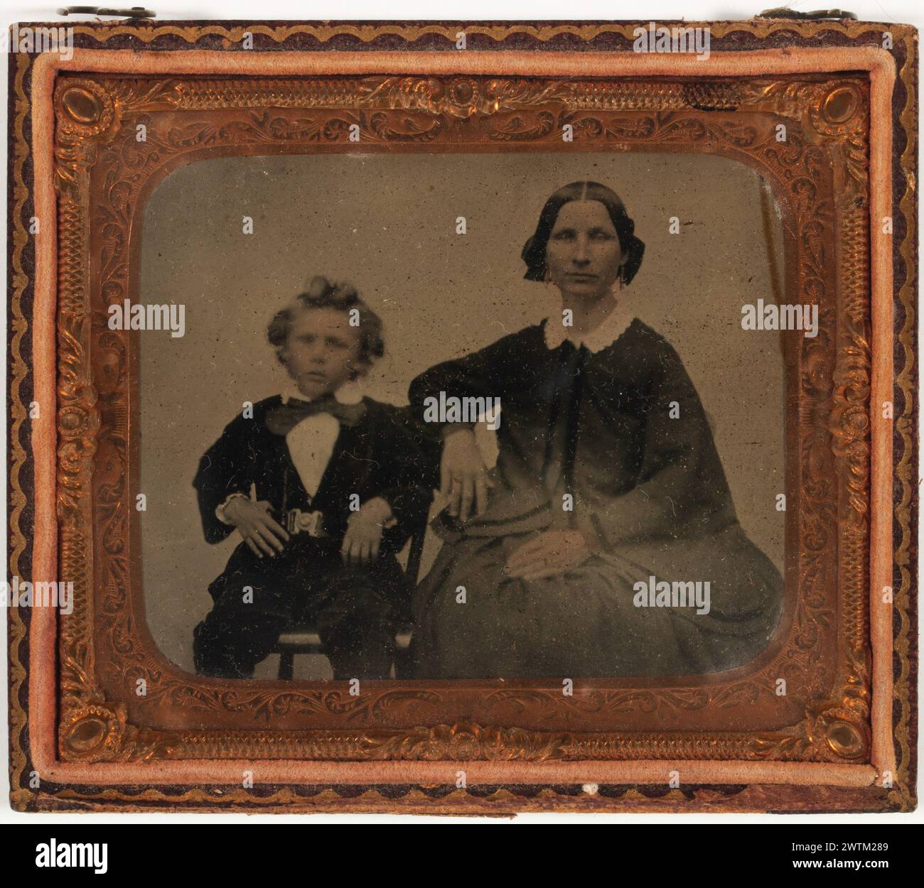Ambrotype - Portrait of an unidentified woman and boy, 1850-1870 Stock ...