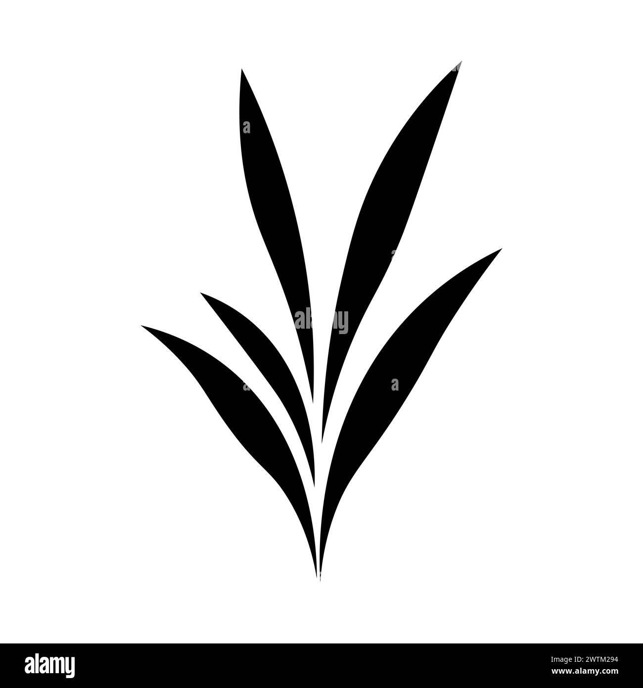 Black Vector Blade Grass Icon On White Background Stock Vector Image And Art Alamy 