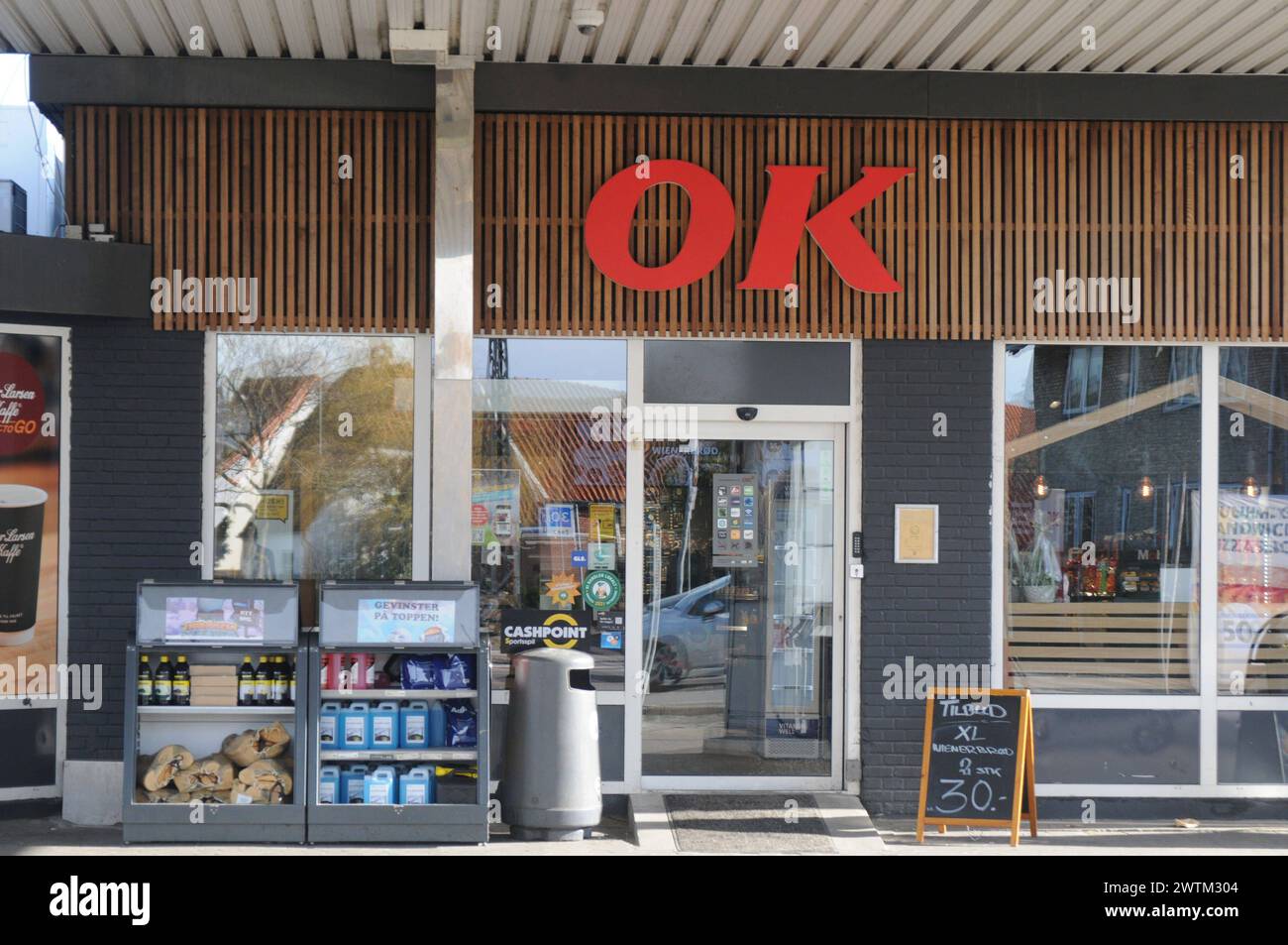 Copenhagen, Denmark /18 March 2024/. OK petrol station in danish ...