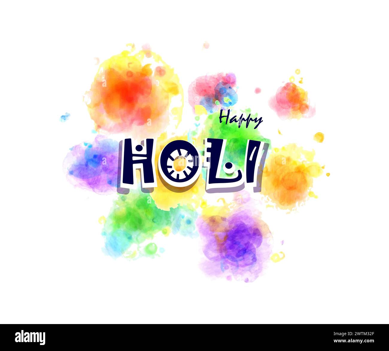 Colorful aquarelle splashes, white background Stock Vector Image & Art ...