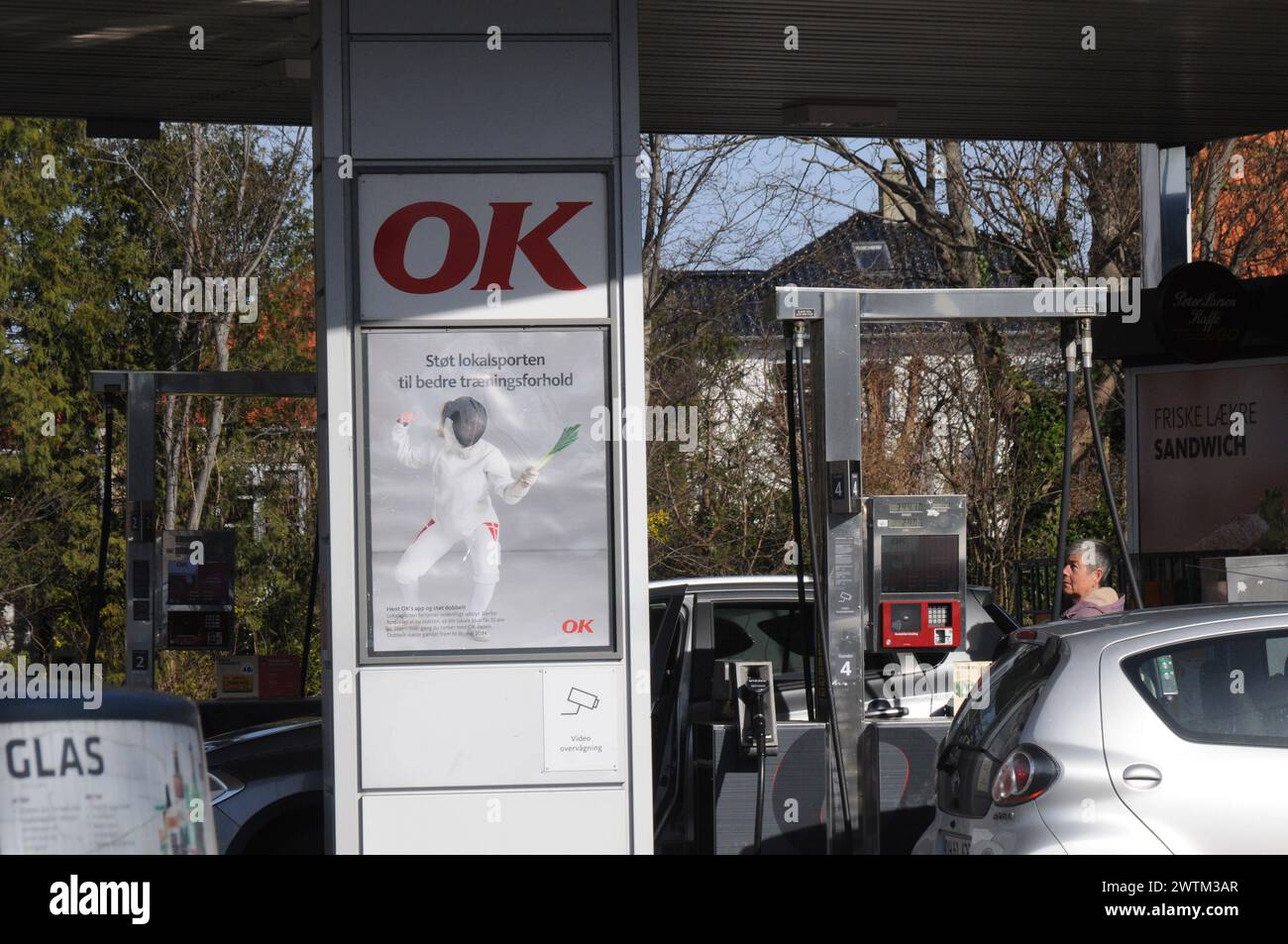 Copenhagen, Denmark /18 March 2024/. OK petrol station in danish ...