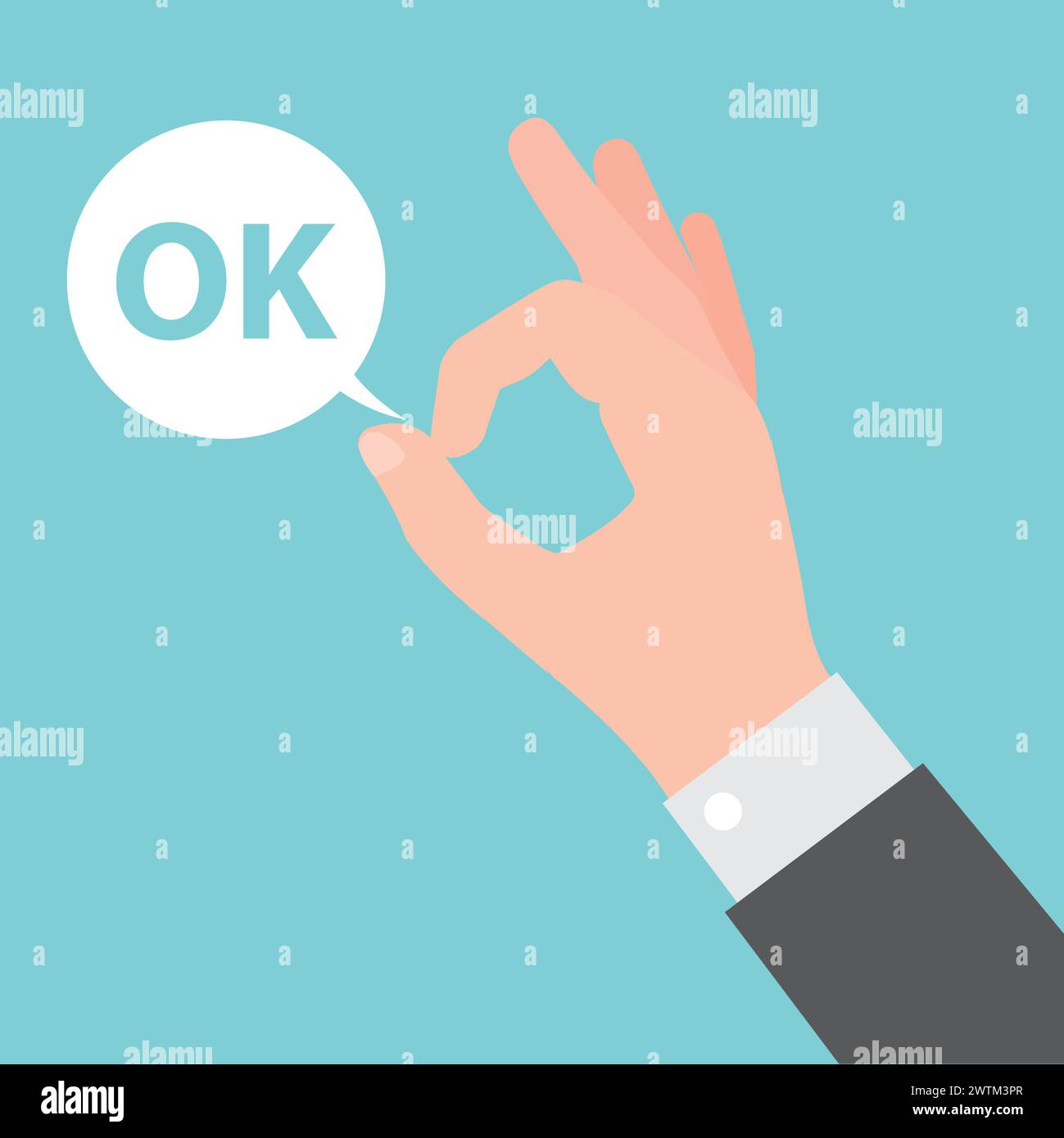 Ok hand gesture modern Stock Vector Images - Alamy