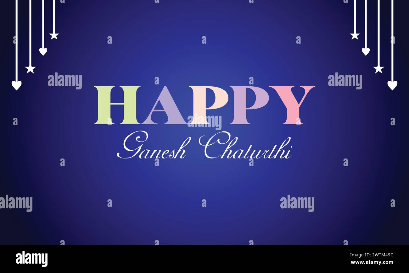 Happy Ganesh Chaturthi stylish text with illustration design Stock ...