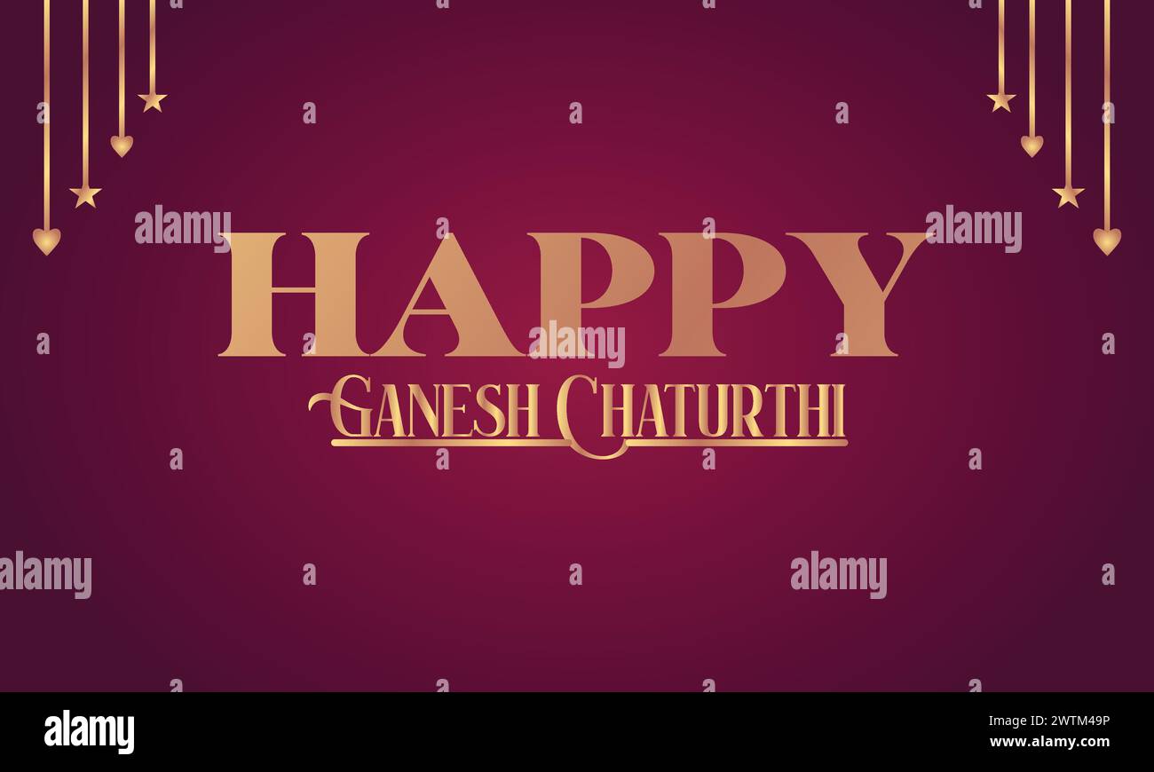 Happy Ganesh Chaturthi stylish text with illustration design Stock ...