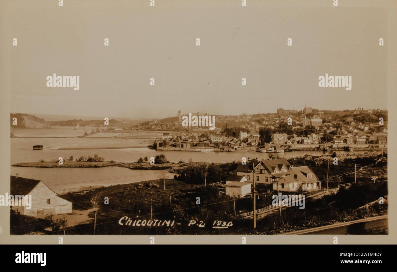 Gelatin silver print - View of the town of Chicoutimi and Saguenay ...