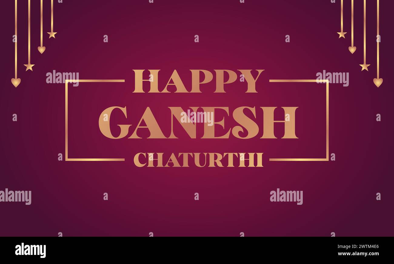 Happy Ganesh Chaturthi stylish text with illustration design Stock ...
