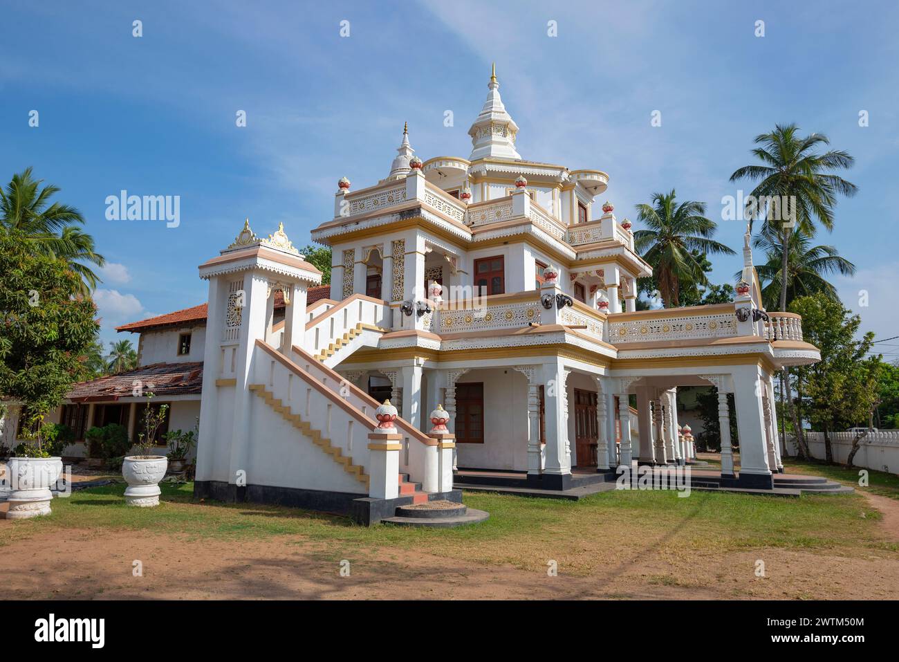 NEGOMBO, SRI LANKA: FEBRUARY 03, 2020: The building of the old Buddhist ...
