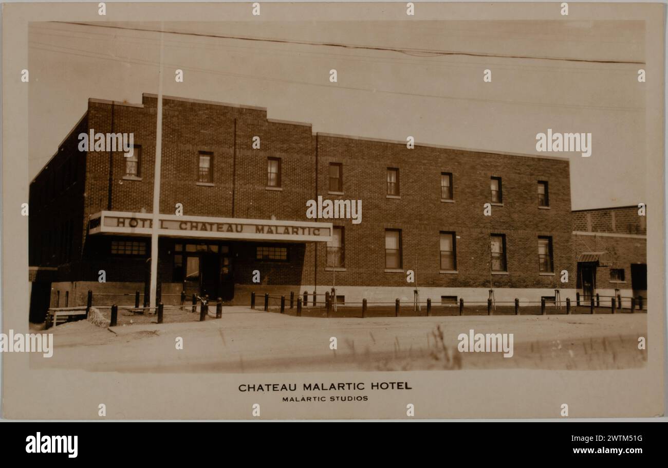 Gelatin silver print - View of Chateau Malartic Hotel, Malartic, Quebec ...