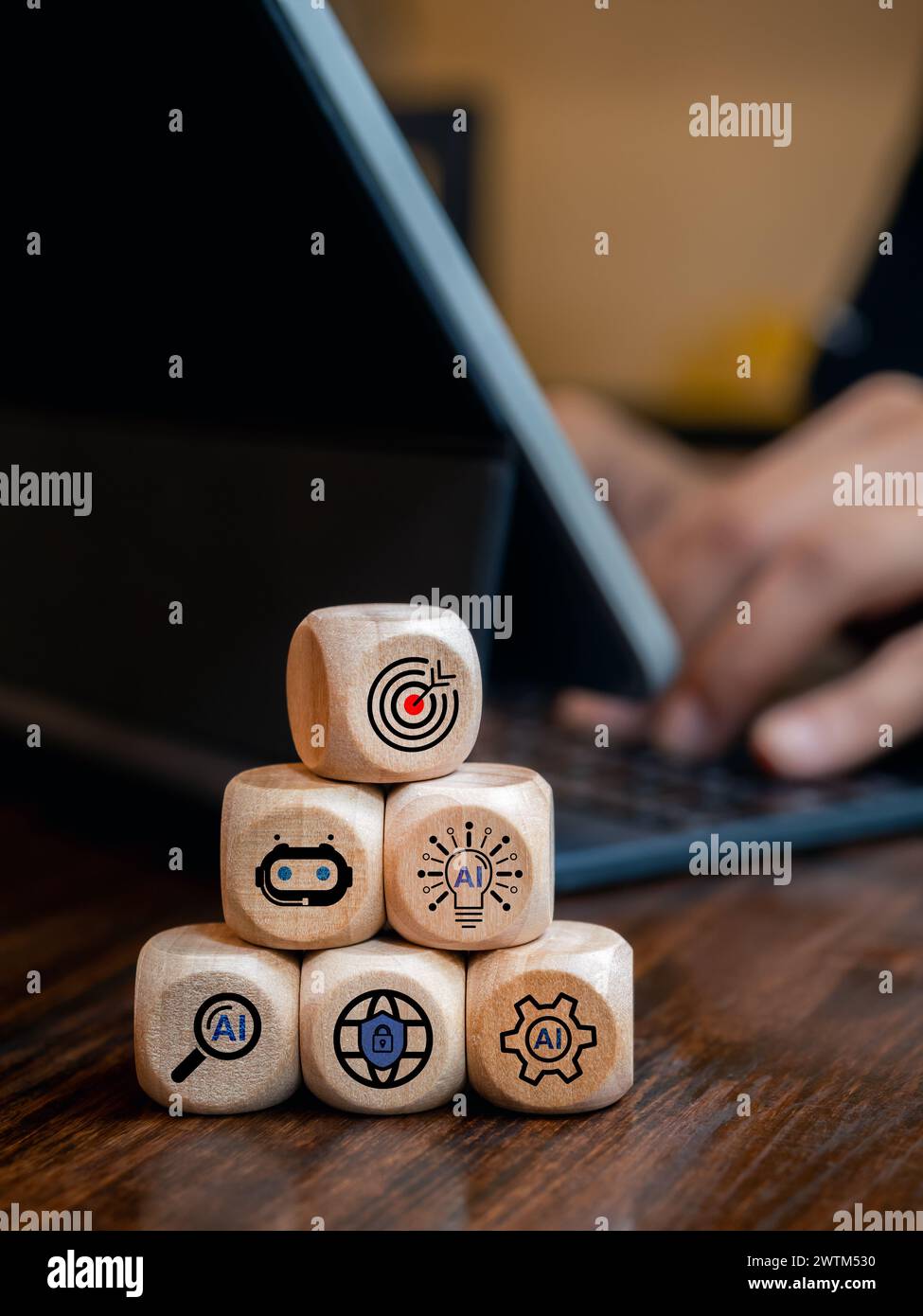 AI technology concepts. Artificial intelligence, service support work ...