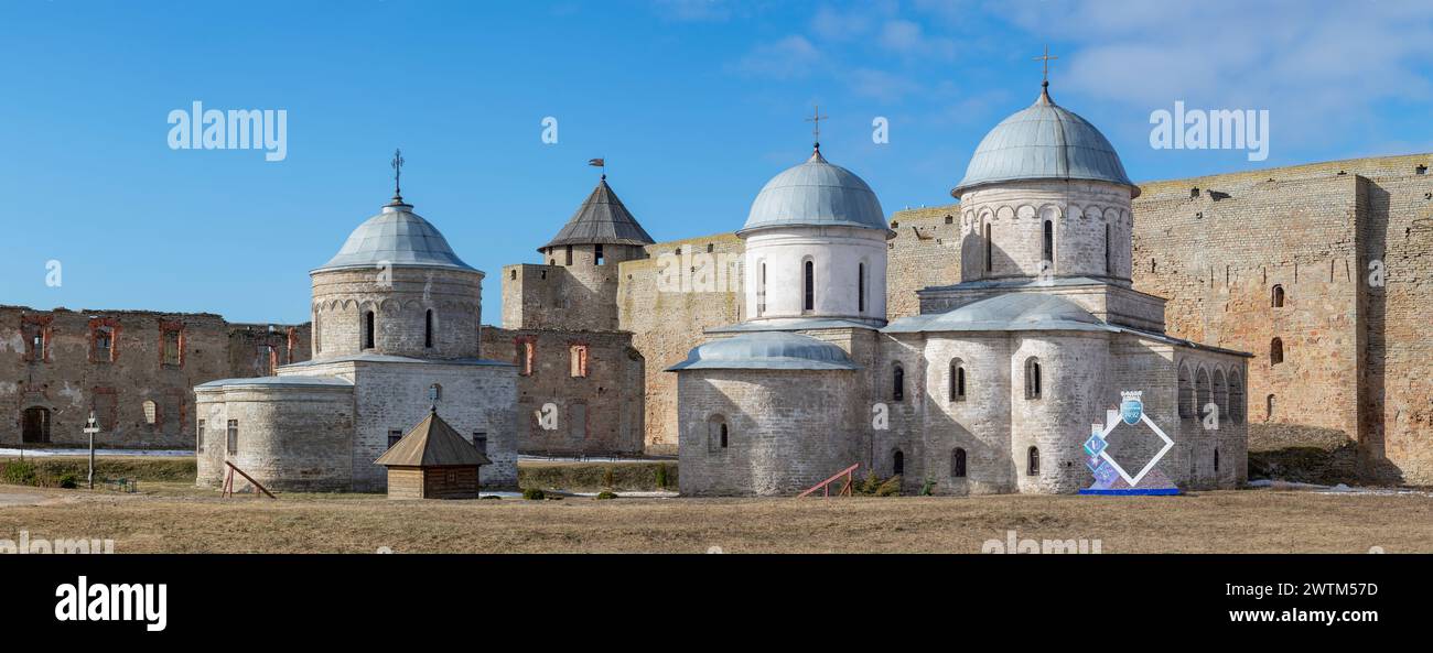 IVANGOROD, RUSSIA - MARCH 10, 2024: Panorama of the territory of the ...