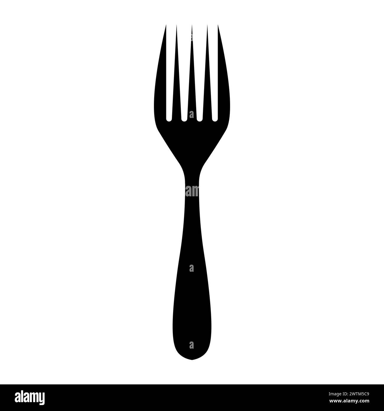 black vector fork icon on white background Stock Vector Image & Art - Alamy