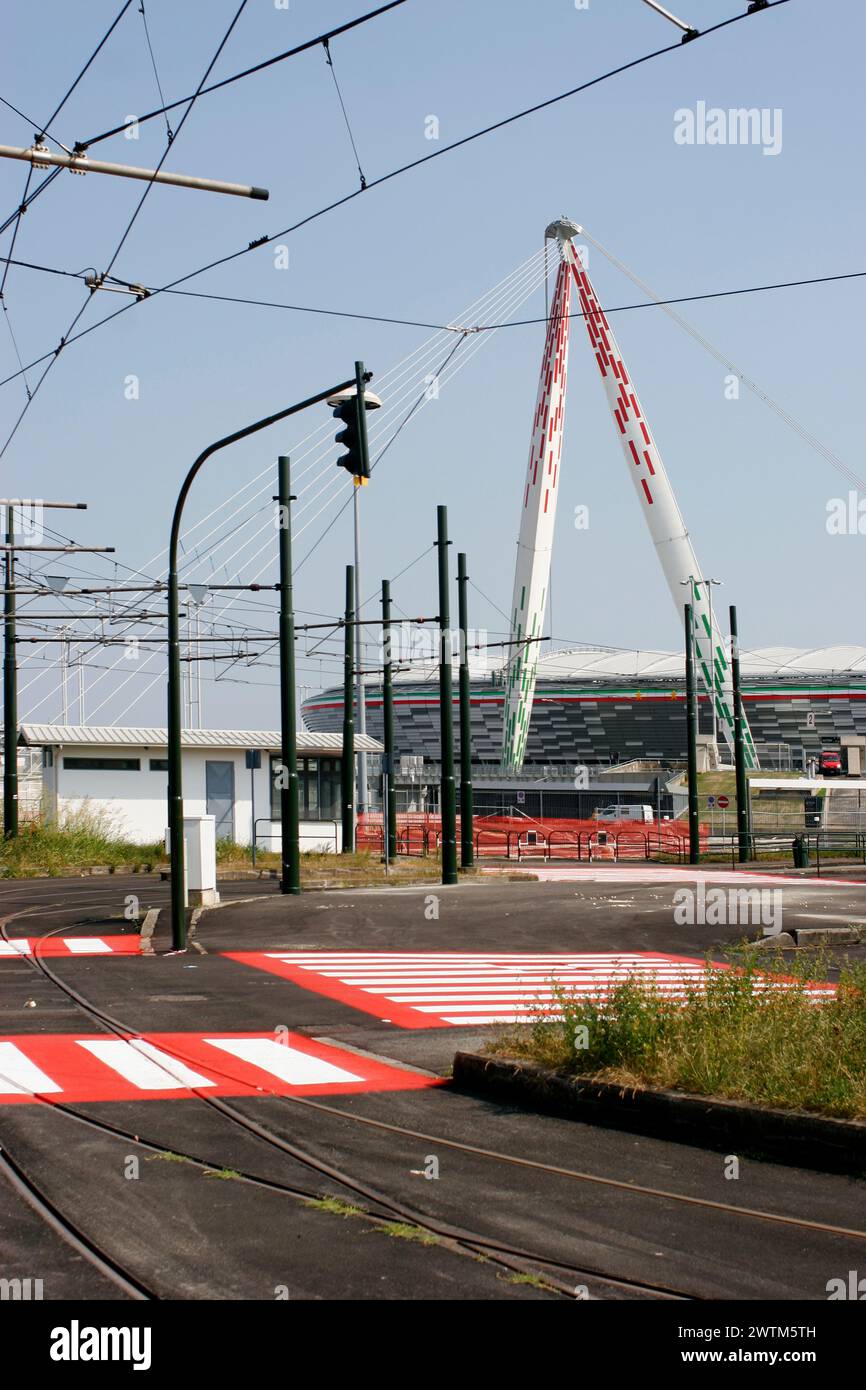 Turin, the modern Juventus Stadium, also called Allianz Stadium, in the ...