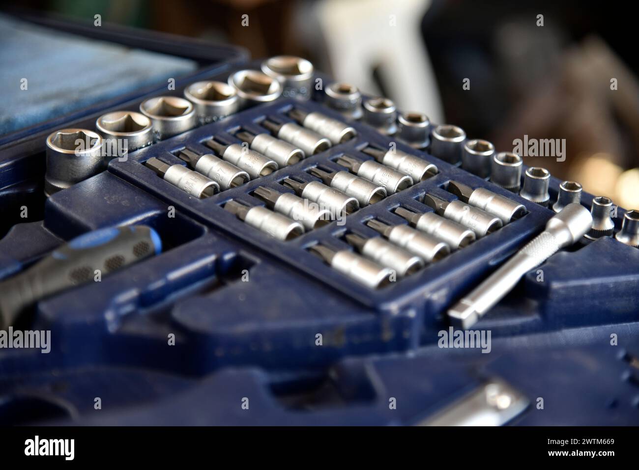A set of iron keys with a head in a case Stock Photo - Alamy