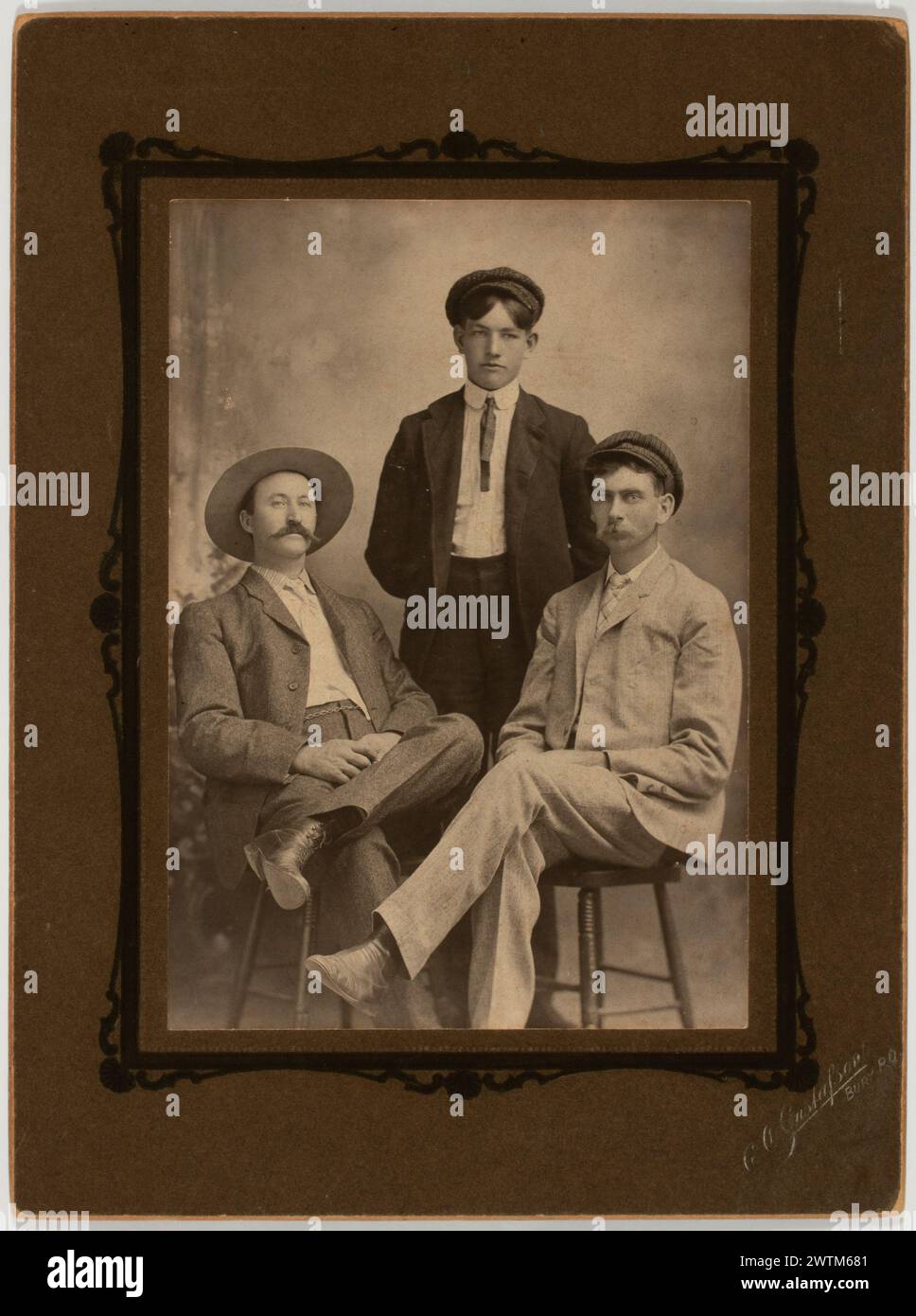 Gelatin silver print - Group portrait of unidentified men, Bury, Quebec ...